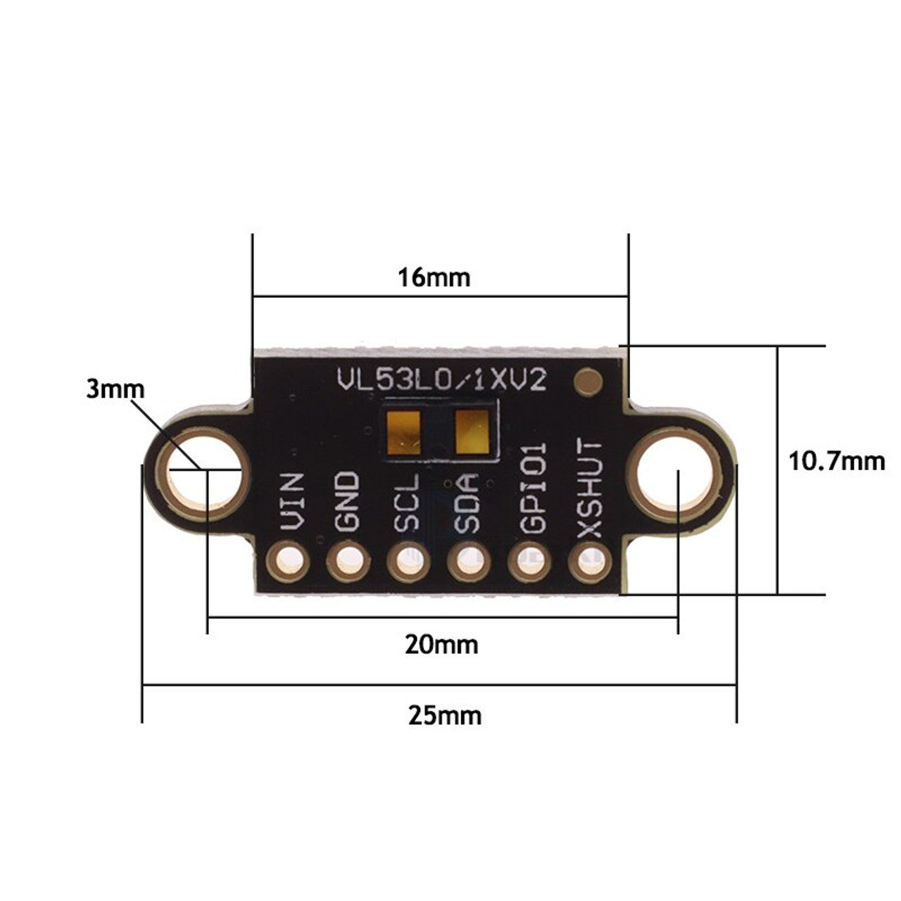 VL53L0X Time-of-Flight (ToF) Laser Ranging Sensor Breakout Module | ToF Breakout Module | Rapid ...